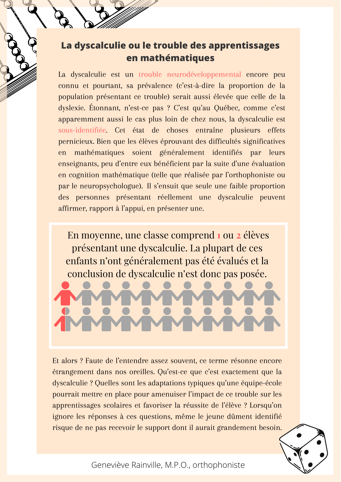 La dyscalculie: brochure informative